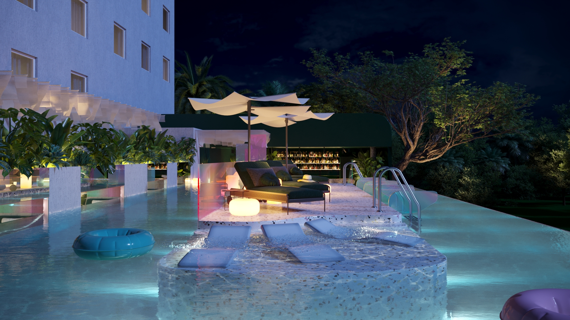 swimming-pool-glass-hotel-design - HongJia Glass